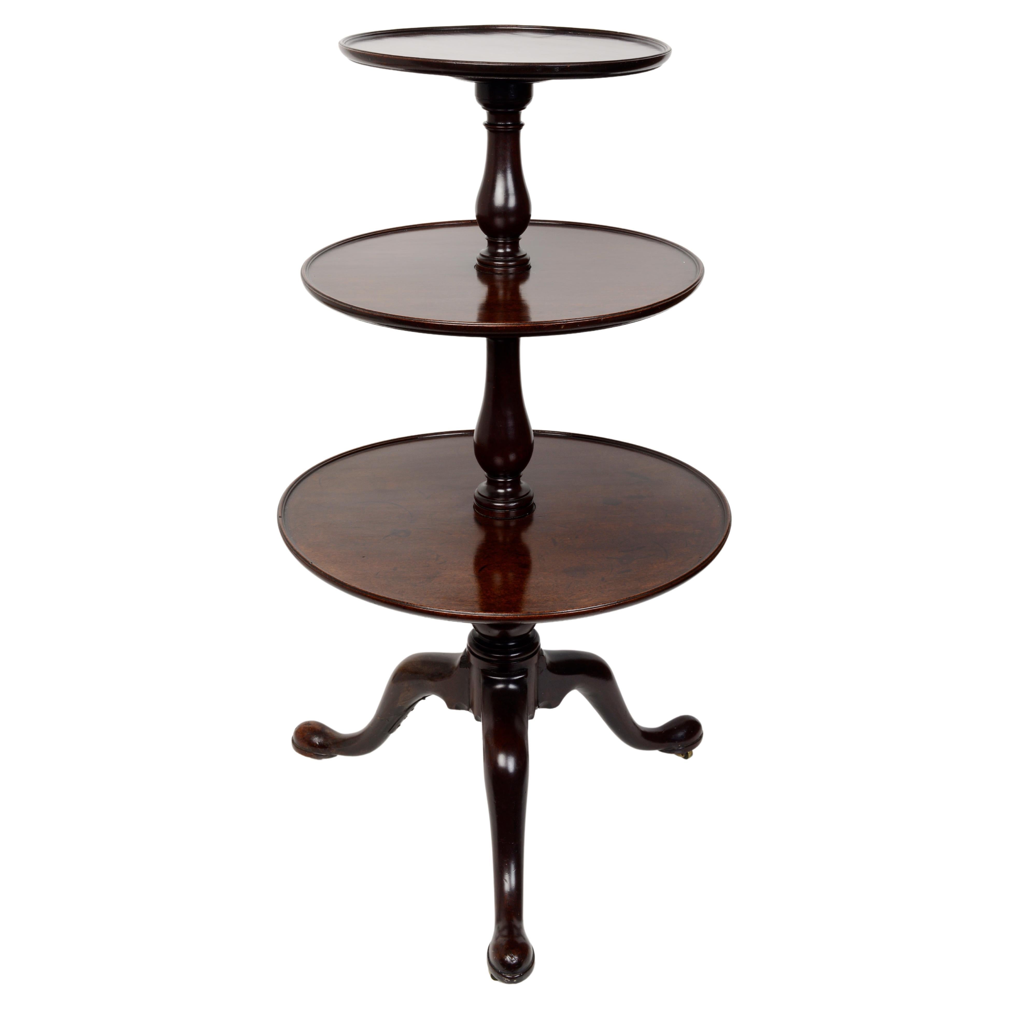 Antique Georgian George III Chippendale Mahogany 3-Tier Dumb Waiter ...