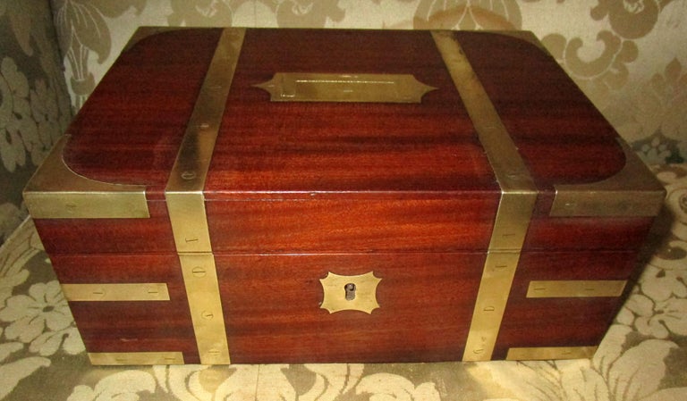 George III Mahogany Brass Bound English Letter Box at 1stDibs