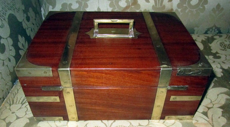 George III Mahogany Brass Bound English Letter Box at 1stDibs