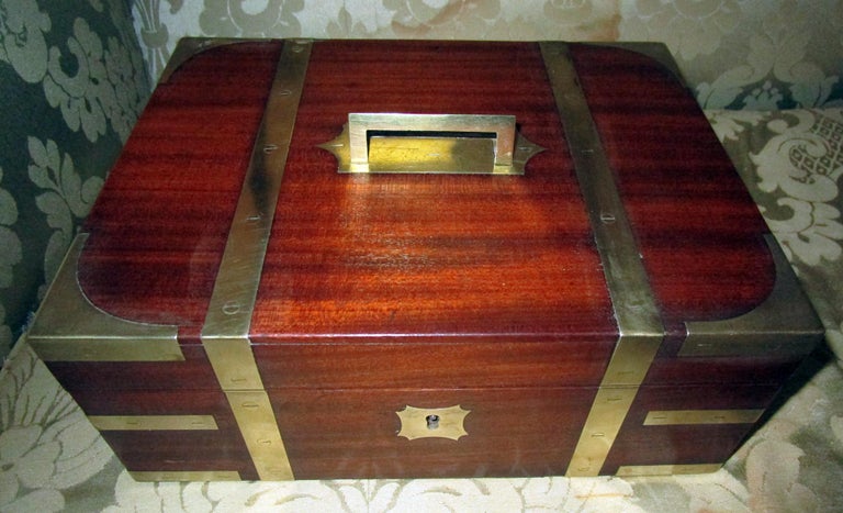 George III Mahogany Brass Bound English Letter Box at 1stDibs