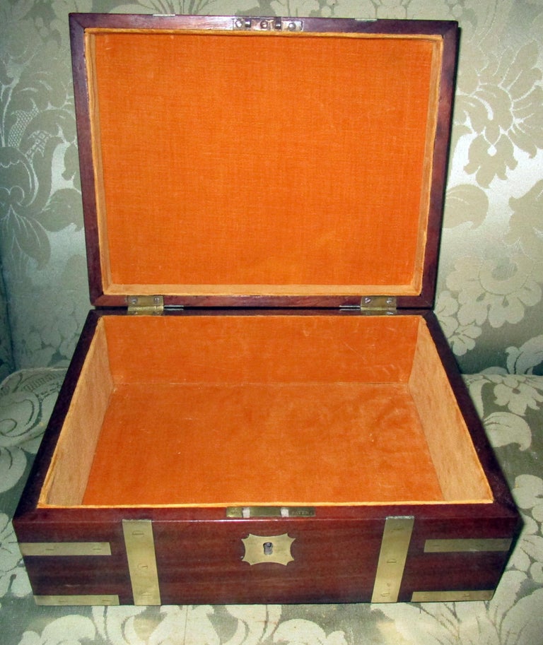 George III Mahogany Brass Bound English Letter Box at 1stDibs