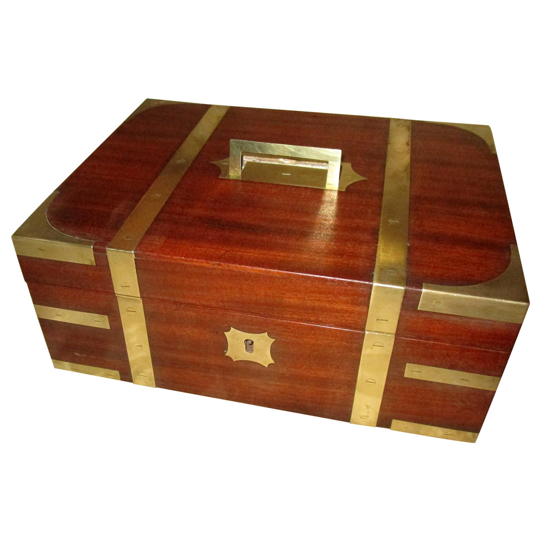 George III Mahogany Brass Bound English Letter Box at 1stDibs