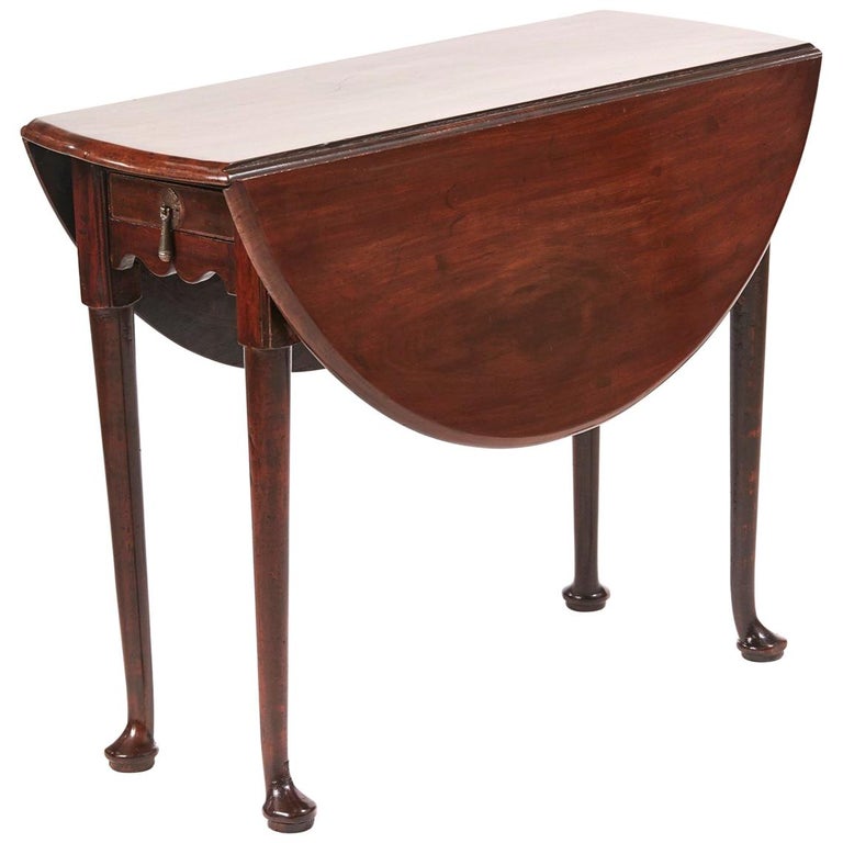George III Mahogany Drop Leaf Dining Table at 1stDibs