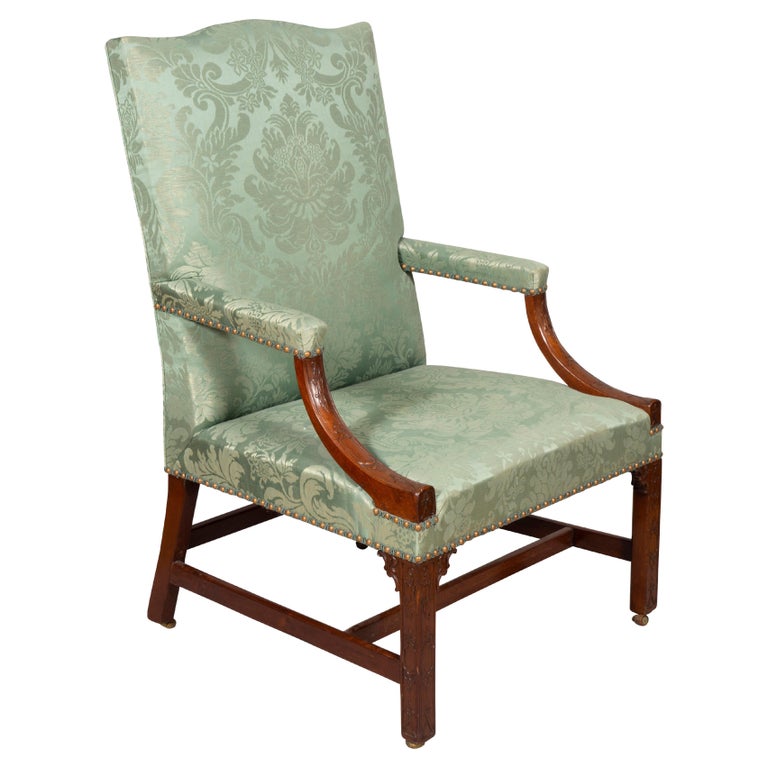 George III Mahogany Library Armchair at 1stDibs