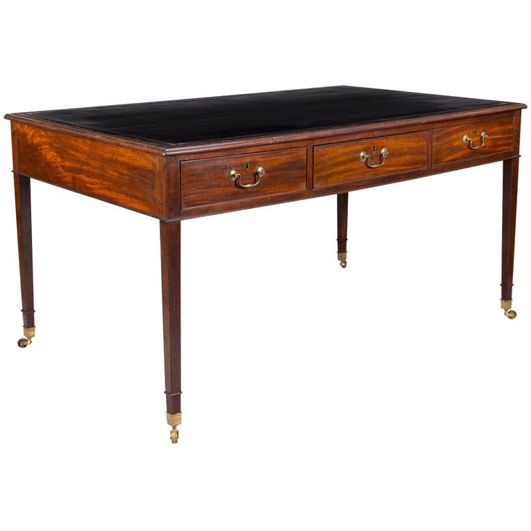 George III Mahogany Partners Writing Table For Sale at 1stDibs