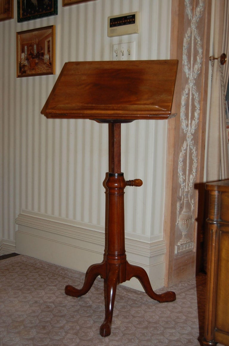 George III Mahogany Reading Stand with Adjustable Height Top, Mid-18th ...