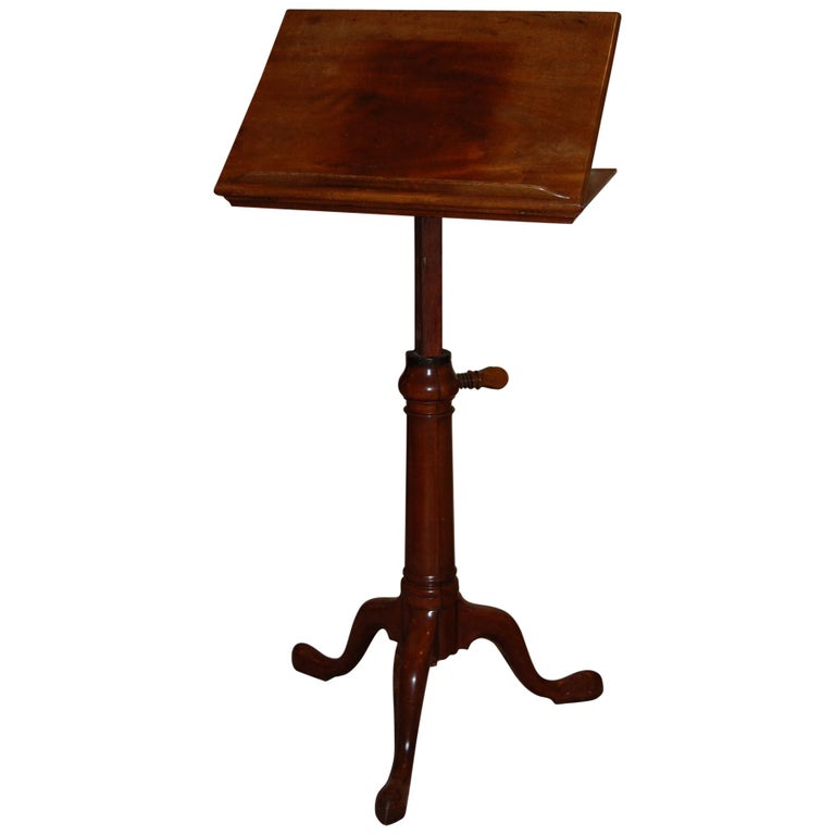 George III Mahogany Reading Stand with Adjustable Height Top, Mid-18th ...