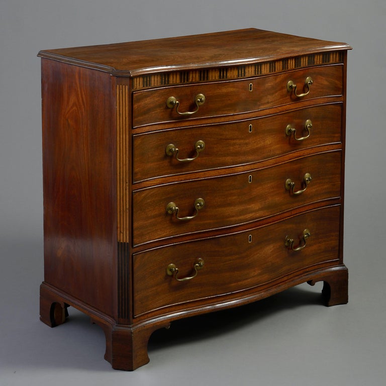 George III Mahogany Serpentine Commode For Sale at 1stDibs