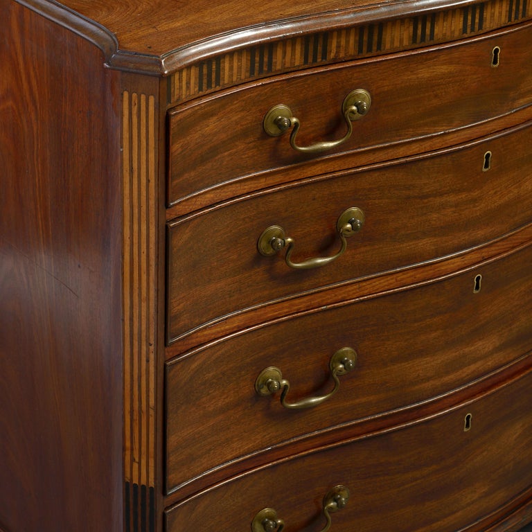 George III Mahogany Serpentine Commode For Sale at 1stDibs