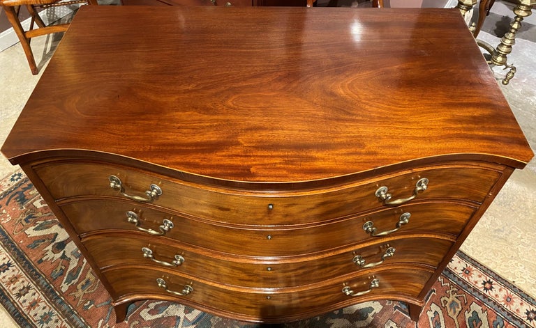 George III Mahogany Serpentine Dressing Commode w/ Fitted Leather ...