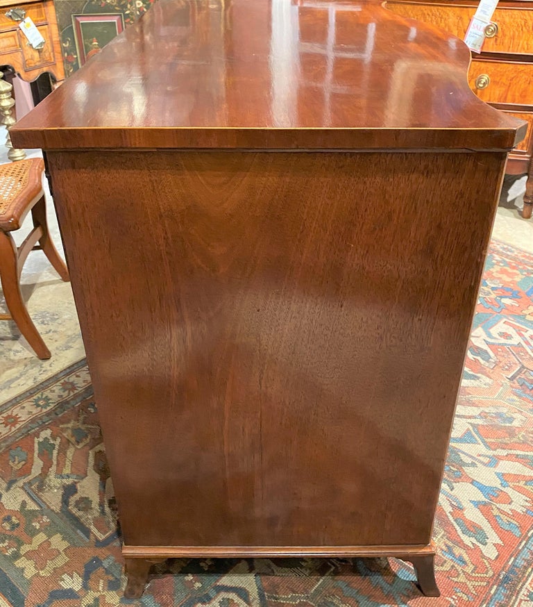 George III Mahogany Serpentine Dressing Commode w/ Fitted Leather ...