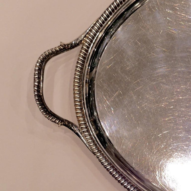 George III Oval Sterling Silver Tray London 1801 John Crouch and Thomas ...