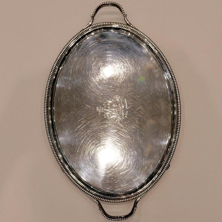 George III Oval Sterling Silver Tray London 1801 John Crouch and Thomas ...
