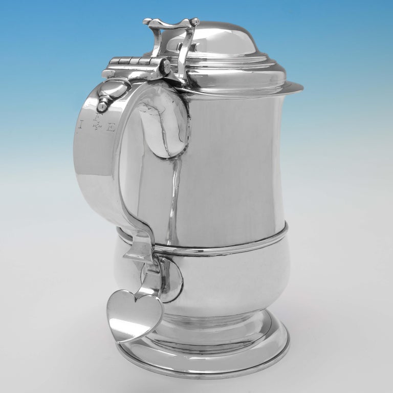 George III Period Antique Sterling Silver Lidded Tankard, Newcastle ...