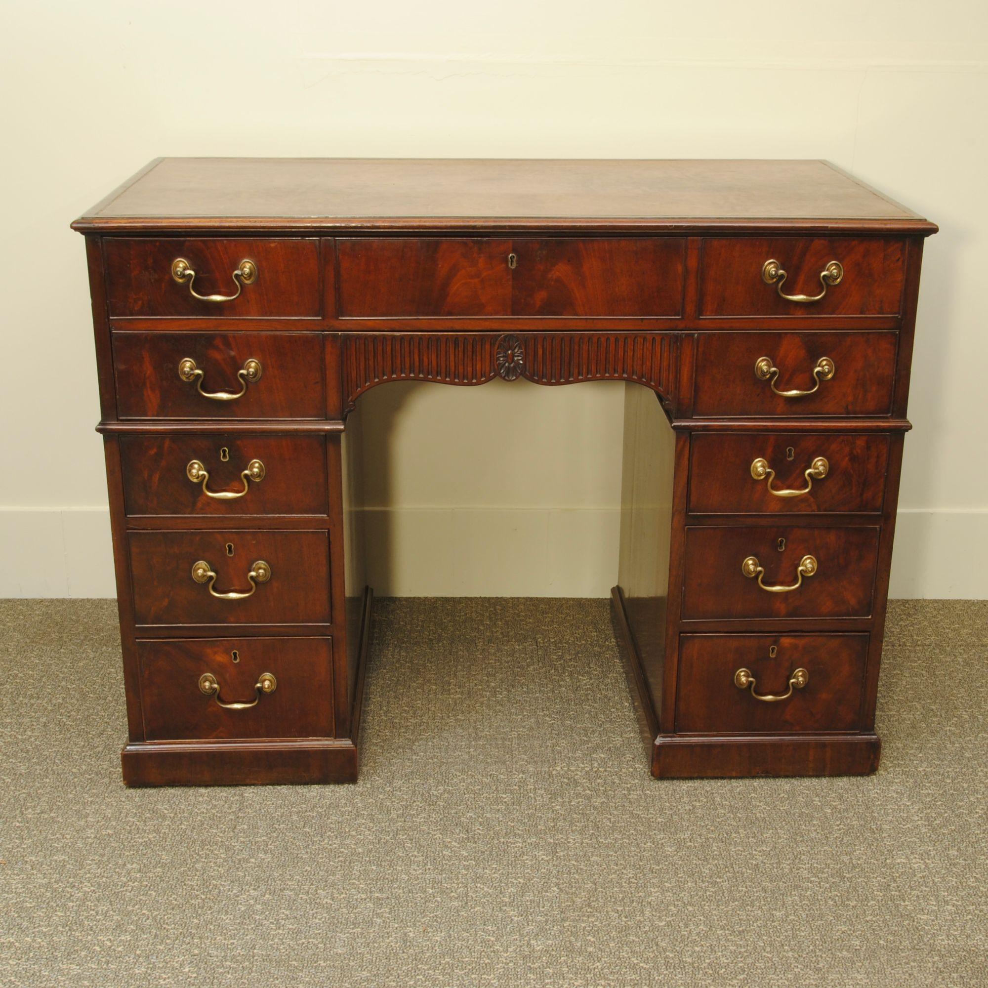 George III Period Mahogany Fitted Desk Attributed to Gillows of ...