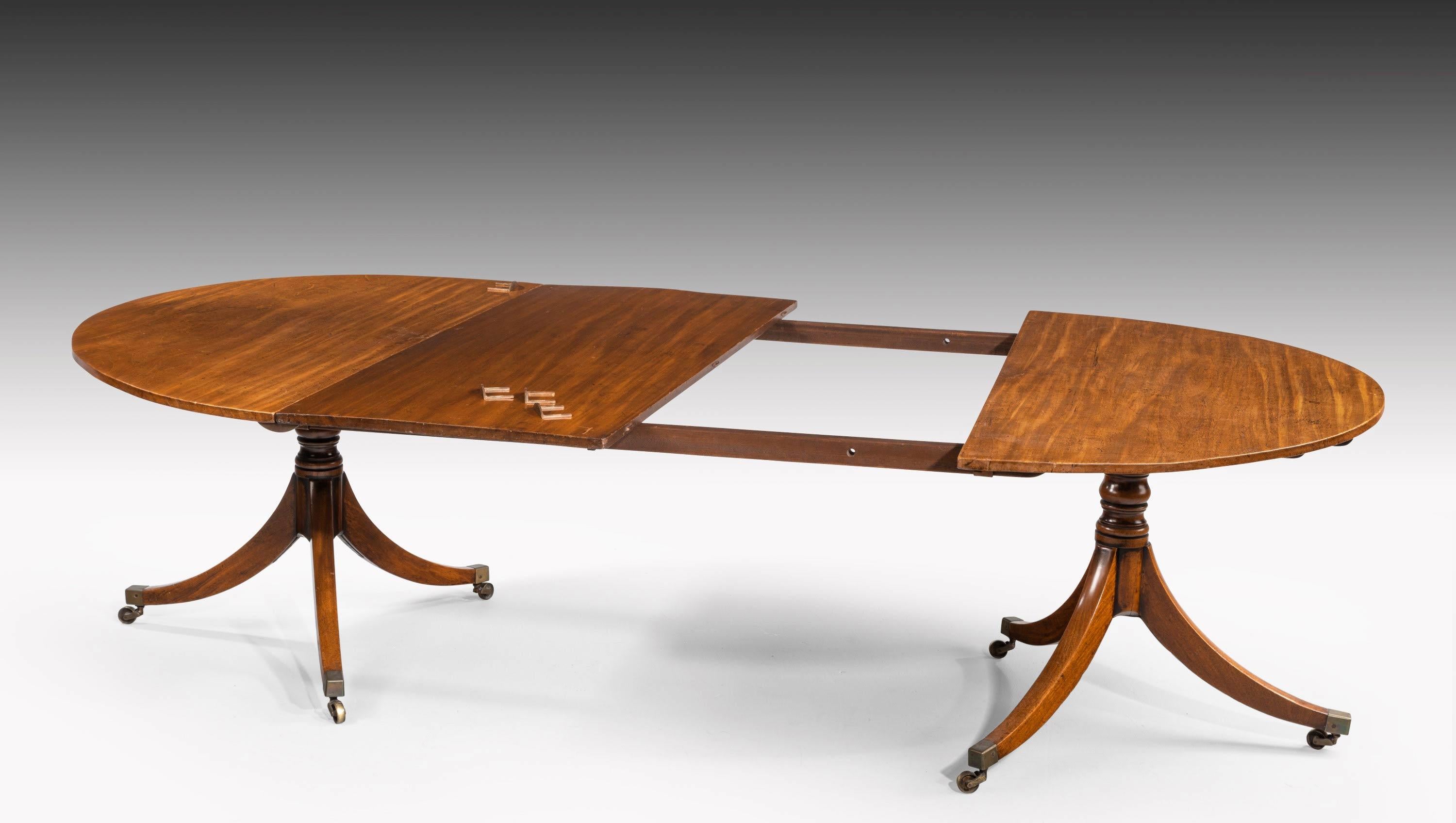 George III Period Mahogany Two Pillar Dining Table at 1stDibs