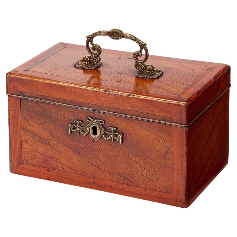 George III Satinwood and Crossbanded Tea Caddy For Sale at 1stDibs