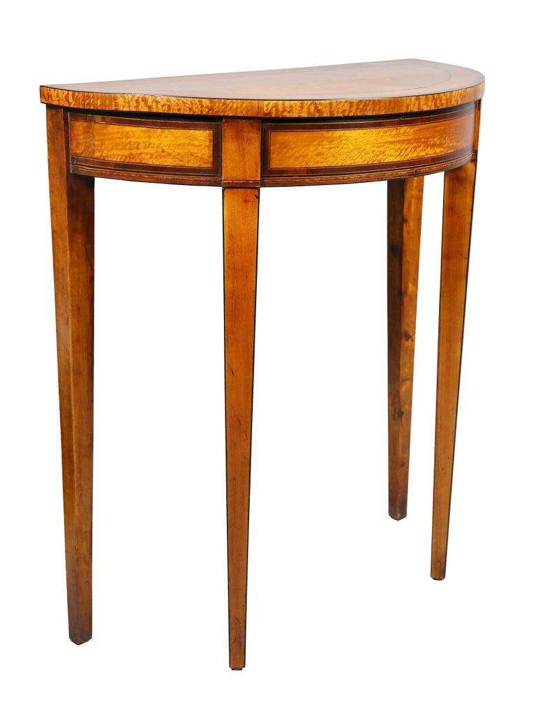 George III Satinwood Demilune Console Table at 1stDibs