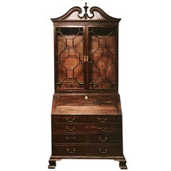 Karges Oriental Bubble Glass China Cabinet Breakfront Secretary Desk ...