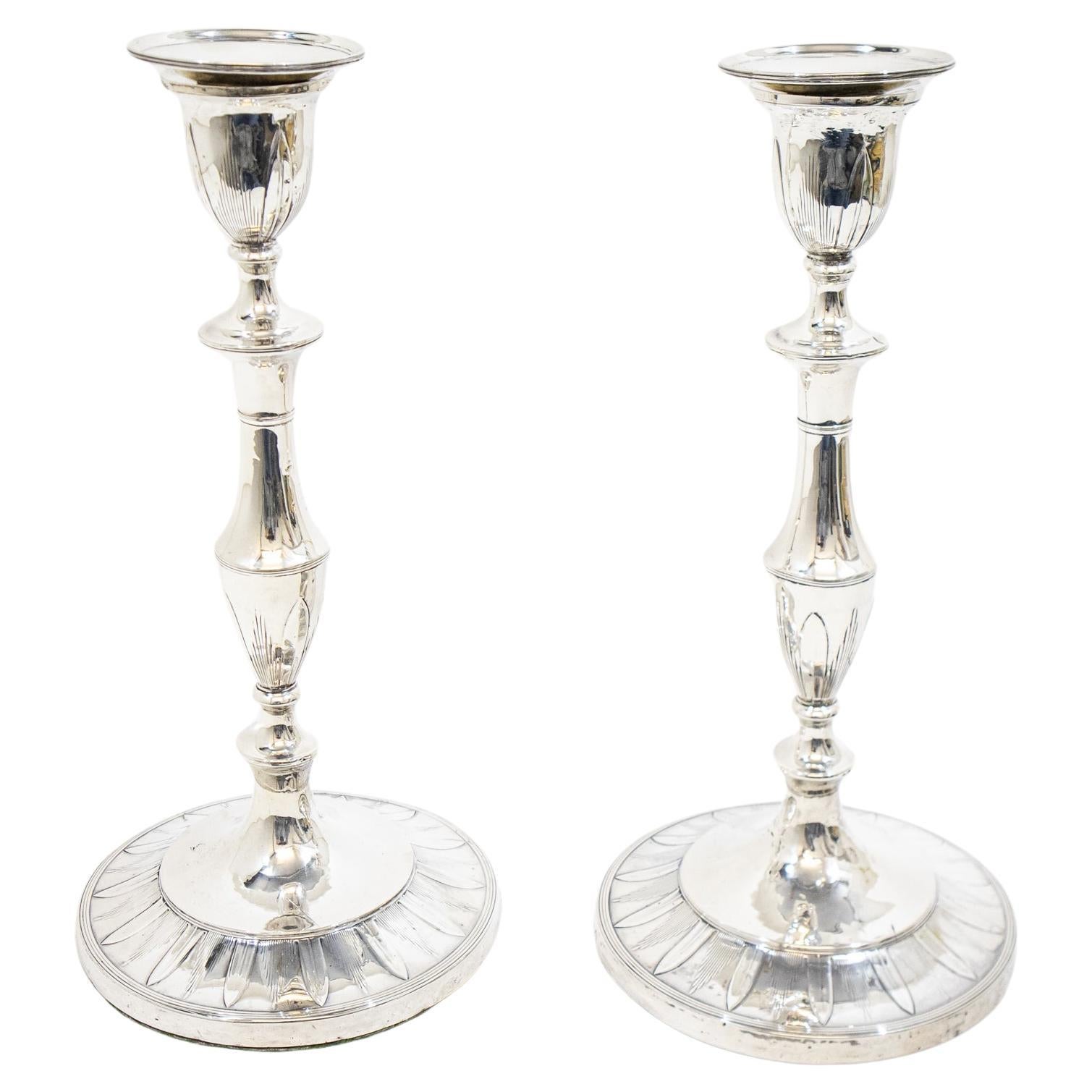 George III Silver Candlesticks by John Parsons and Co For Sale at 1stDibs