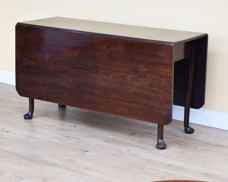 George III Solid Mahogany Drop-Leaf Dining Table at 1stDibs