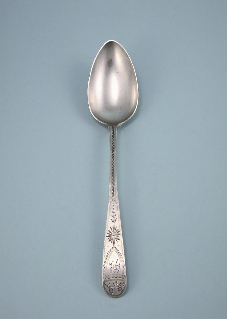 George III Sterling Silver Bright Cut Table Spoon by Richard Ferris ...