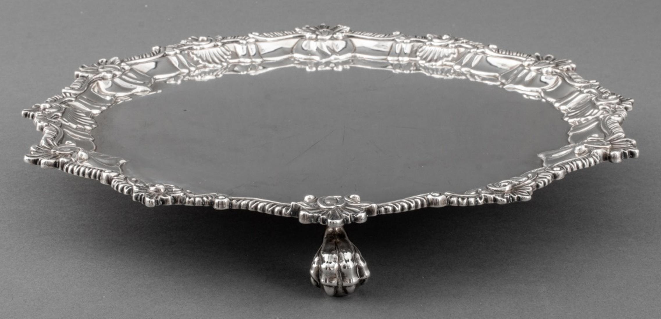 George III Sterling Silver Footed Salver, 1760 For Sale at 1stDibs