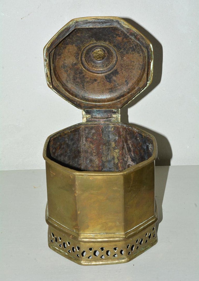 George III Style Brass Container with Lid at 1stDibs