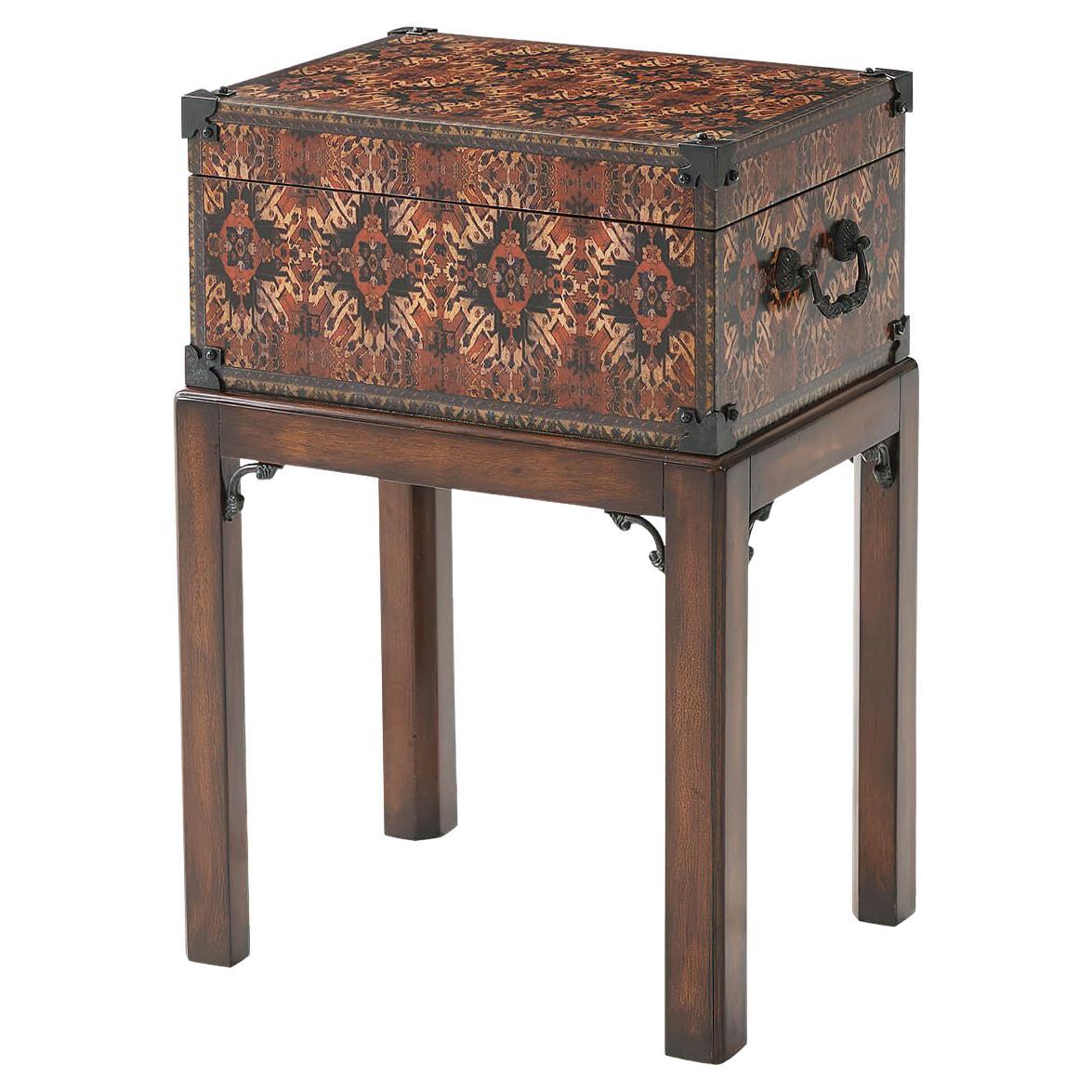 Chinoiserie Decorated Box on Stand For Sale at 1stDibs
