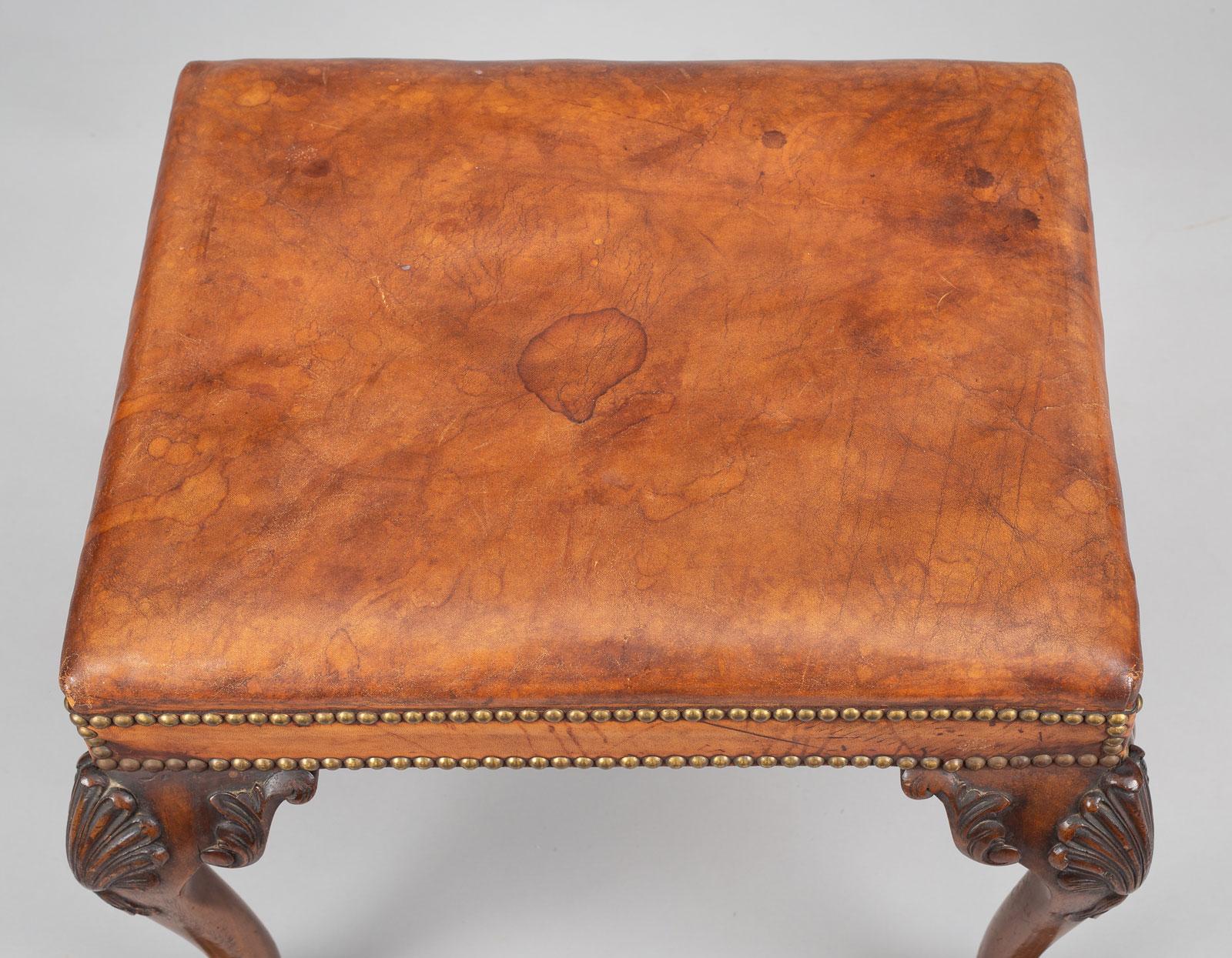 George III Style Mahogany and Leather Stool For Sale at 1stDibs