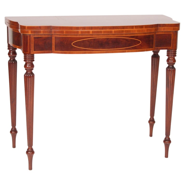 George III Style Mahogany Inlaid Games Table For Sale at 1stDibs