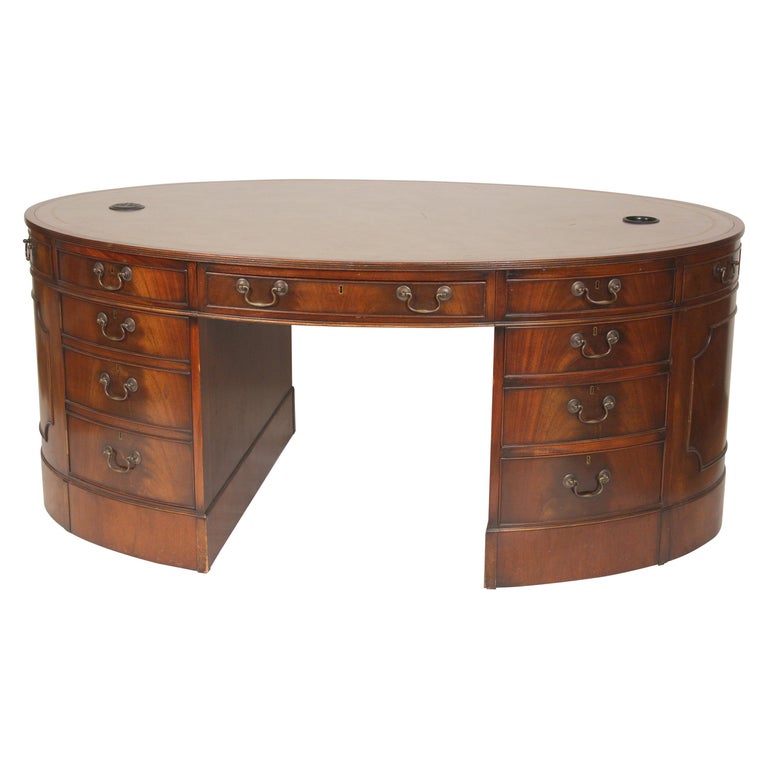 George III Style Mahogany Partners Desk at 1stDibs