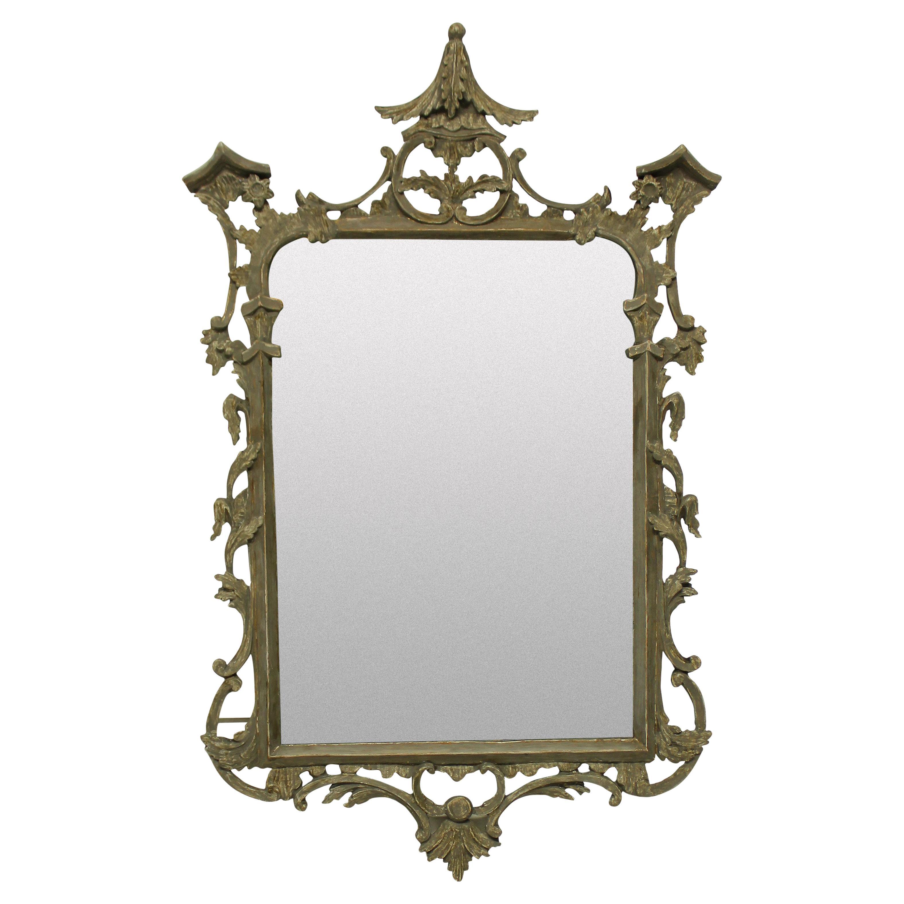 Pair of English Chippendale Revival Mirrors For Sale at 1stDibs