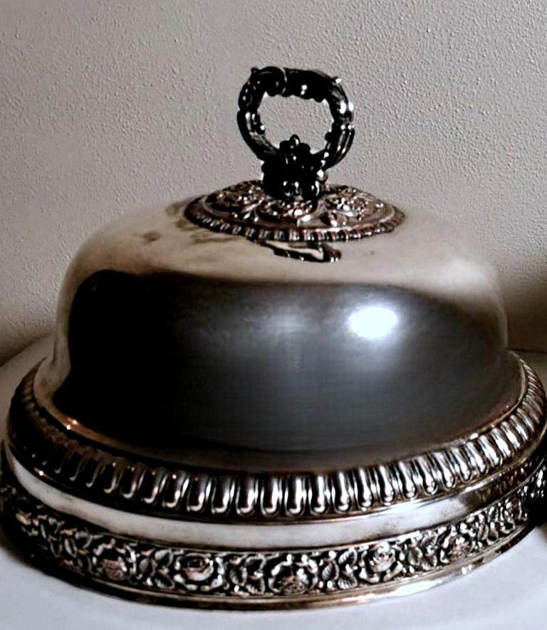 George III Style Pair of English Round Meat Plate Covers in Silver ...