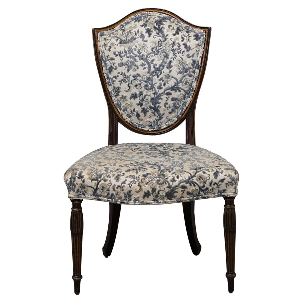 George III Style Shield Back Side Chair with Floral Upholstery, 19th ...