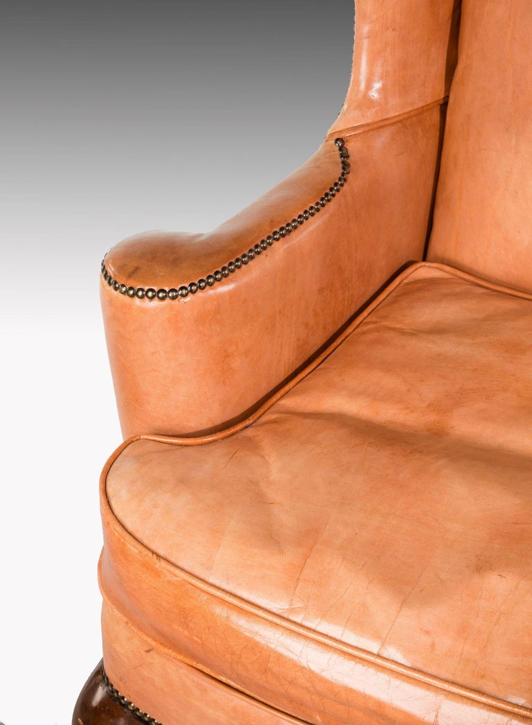 George III Style Wing Chair with the Finest Hide Covering at 1stDibs