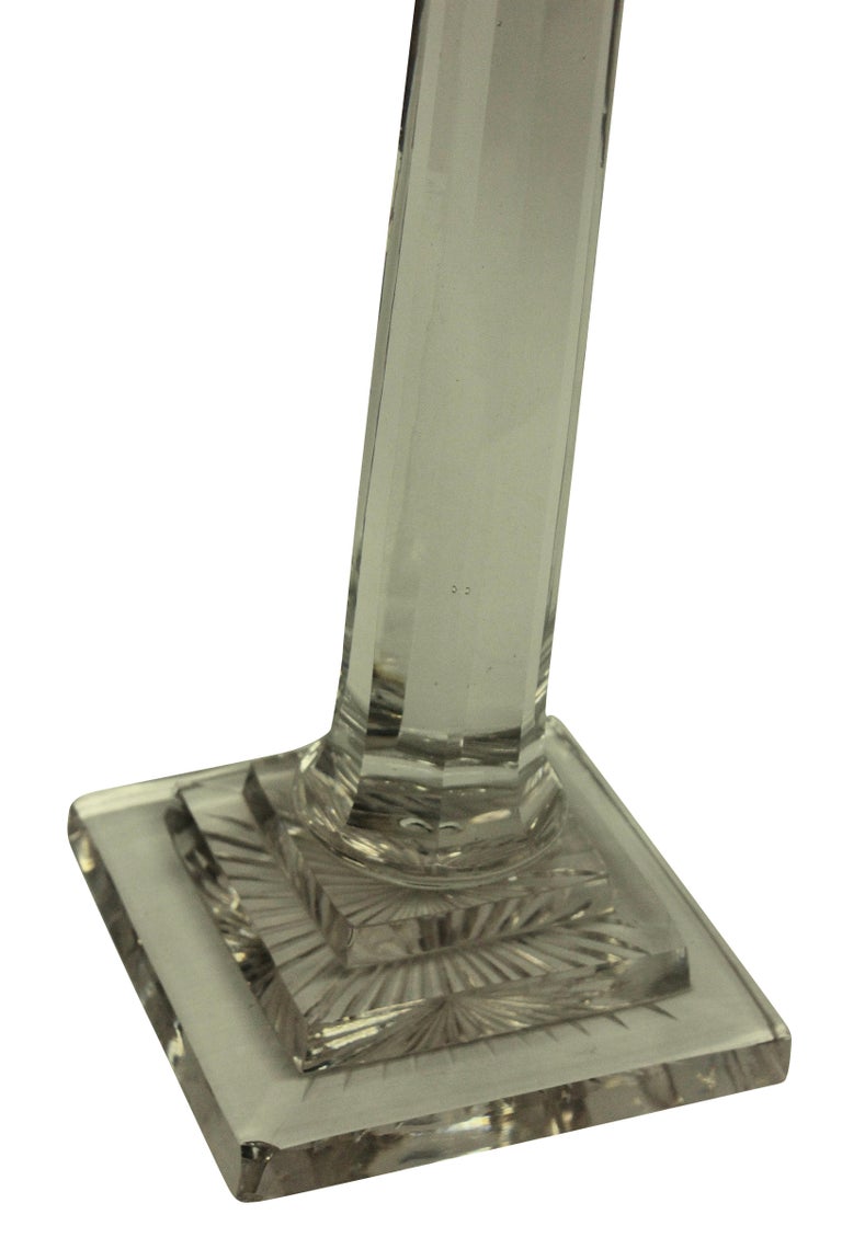 George IV Cut-Glass Column Lamp For Sale at 1stDibs