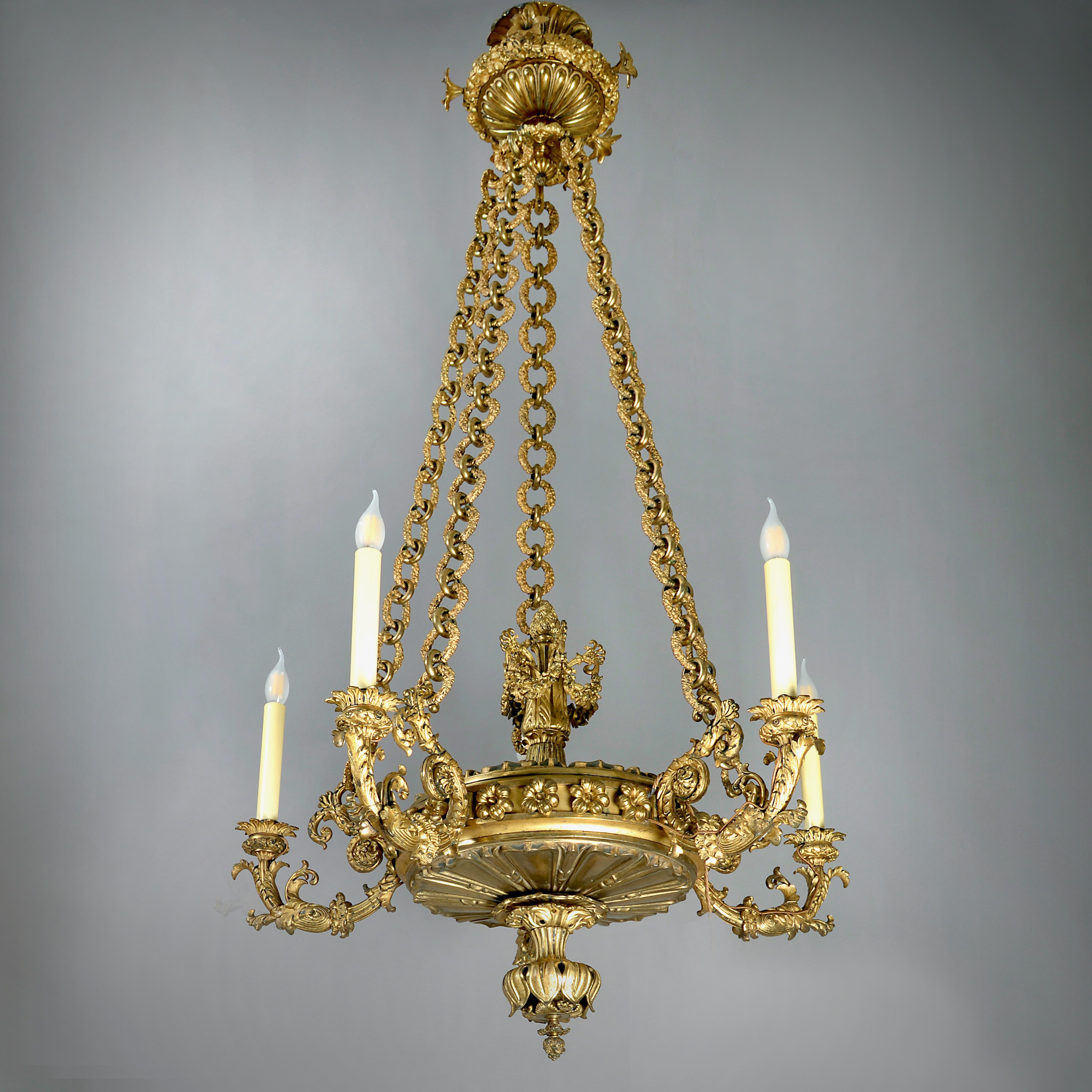 George IV Lacquered Brass Chandelier Attributed To Hancock and Rixon ...
