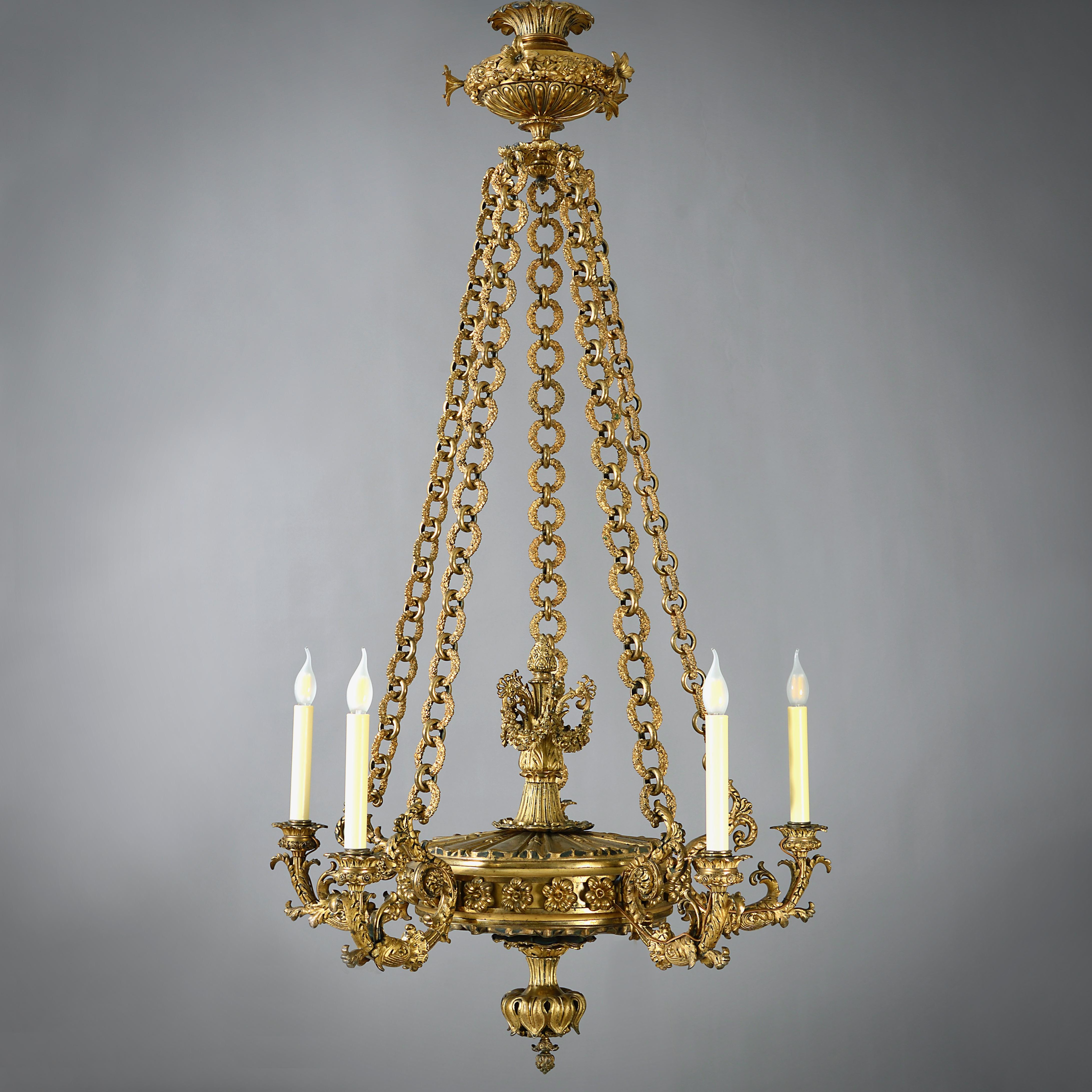 George IV Lacquered Brass Chandelier Attributed To Hancock and Rixon ...