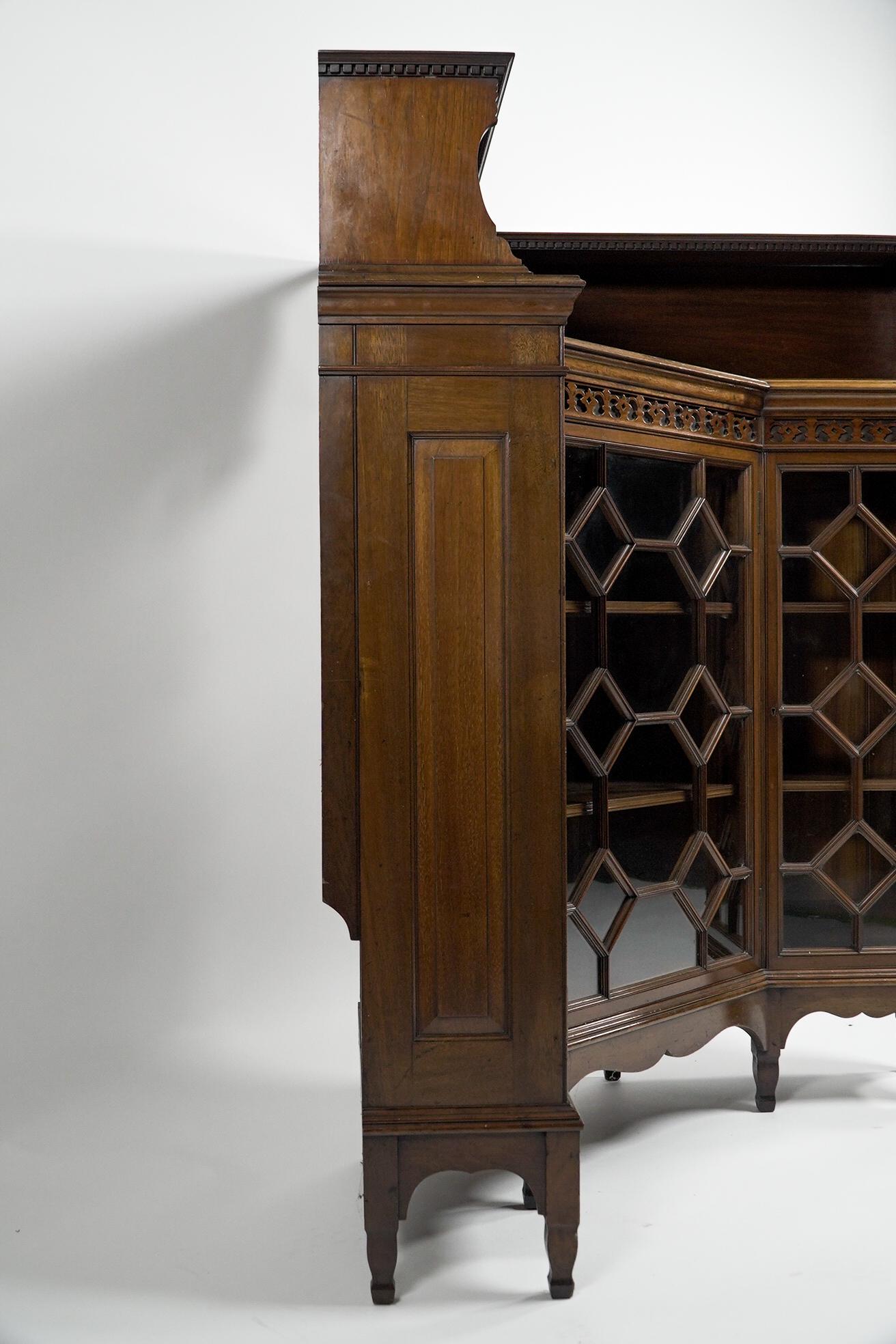 George Jack Morris and Co. Two Aesthetic Movement Walnut glazed corner ...