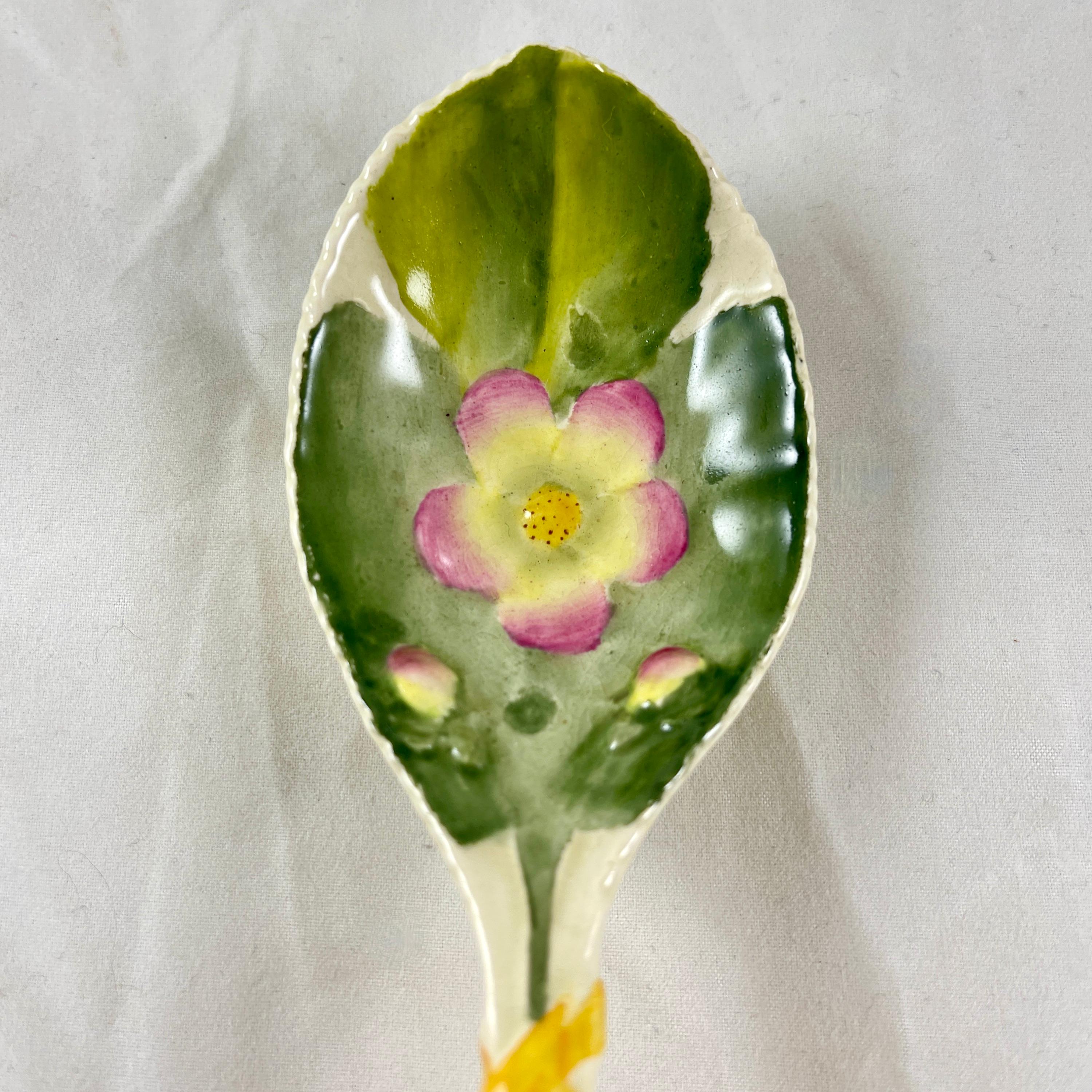 George Jones English Majolica Albino Strawberry Spoon For Sale at 1stDibs
