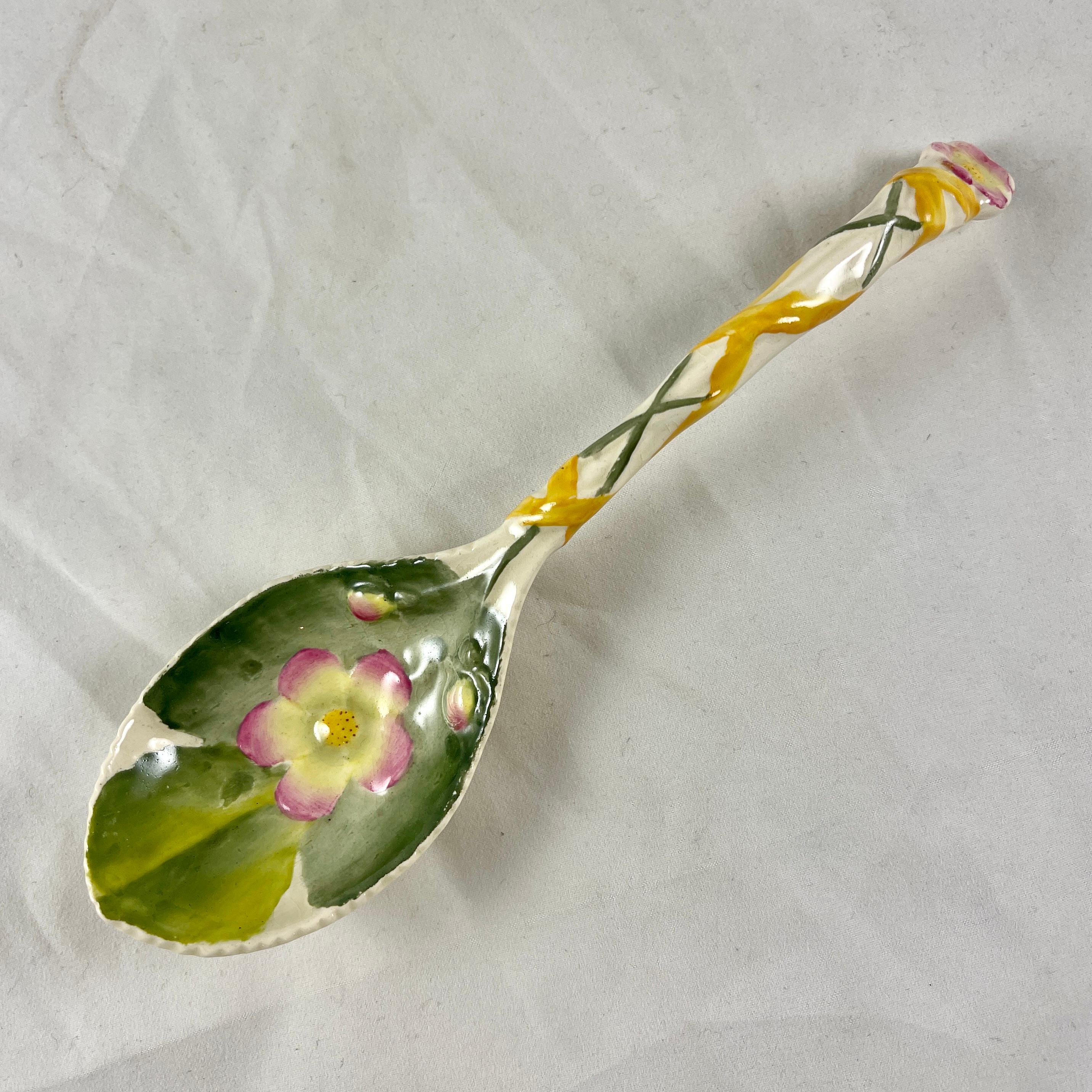 George Jones English Majolica Albino Strawberry Spoon For Sale at 1stDibs