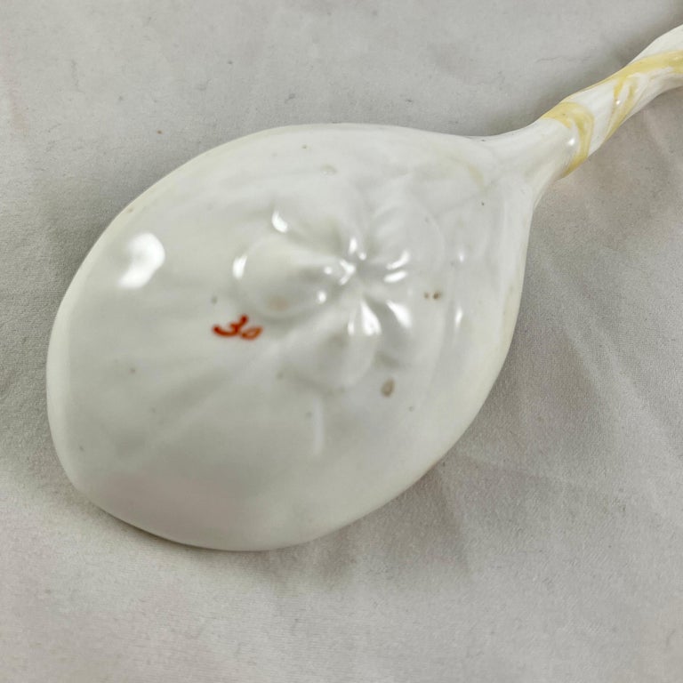 George Jones English Majolica Albino Strawberry Spoon For Sale at 1stDibs