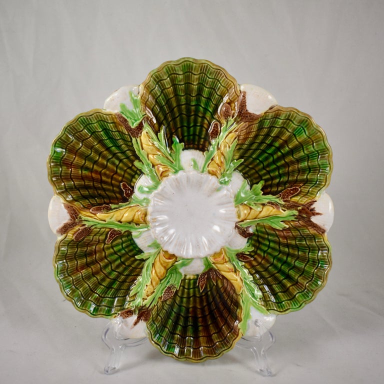 George Jones English Palissy Majolica Tortoise Shell Glazed Oyster ...