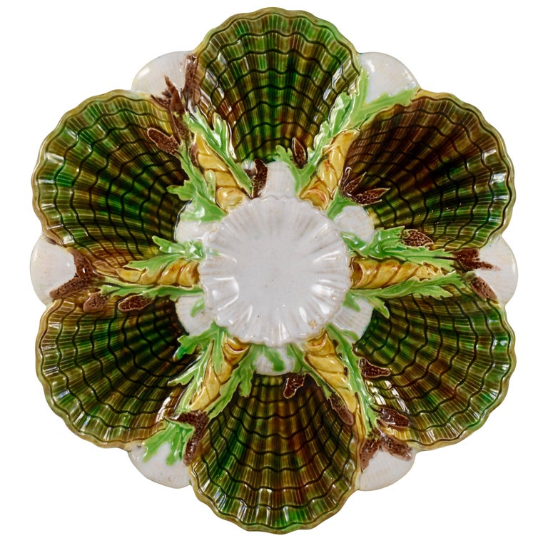 George Jones English Palissy Majolica Tortoise Shell Glazed Oyster ...