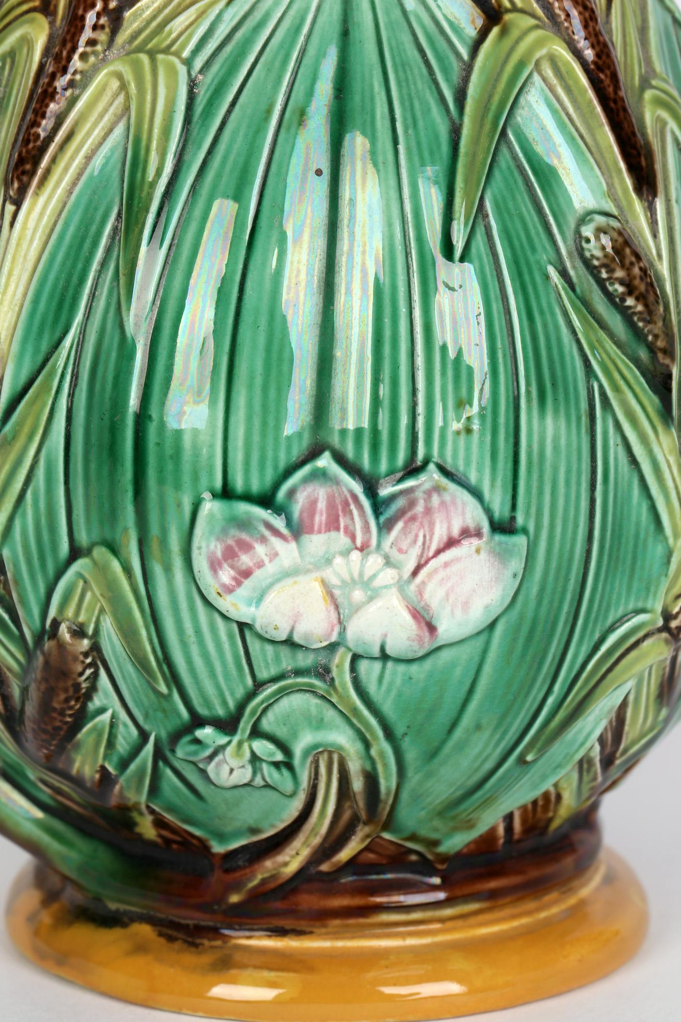 George Jones Majolica Bullrush and Lily Molded Pottery Jug, c.1875 at ...