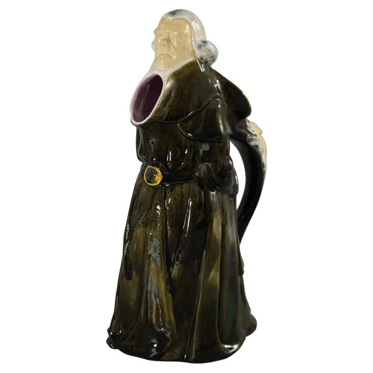 George Jones Majolica Monk Pitcher at 1stDibs