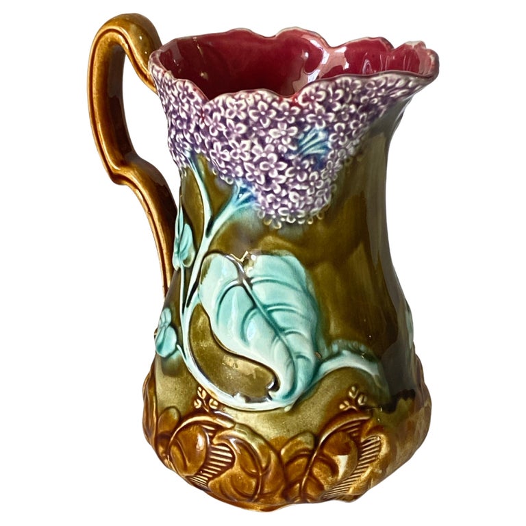 George Jones Majolica Pitcher Circa 1900 France For Sale at 1stDibs
