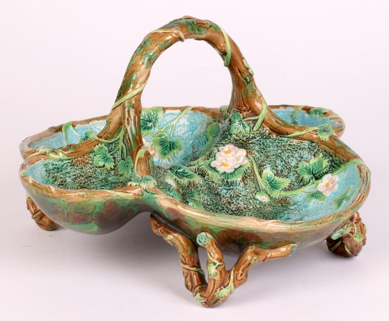 George Jones Majolica Pottery Strawberries and Cream Serving Dish, 1873 ...
