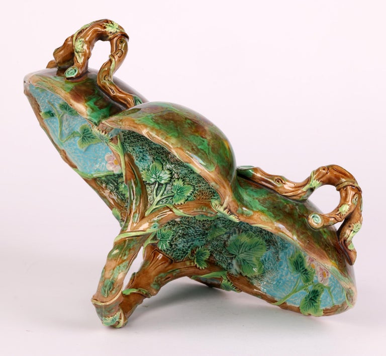 George Jones Majolica Pottery Strawberries and Cream Serving Dish, 1873 ...